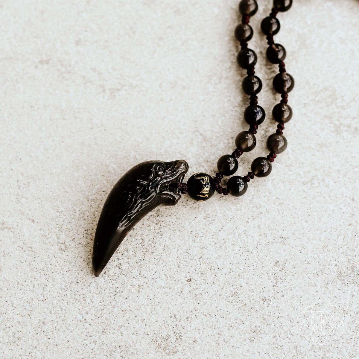 Obsidian Wolf Pendant | Wolf Necklace | Conscious Items